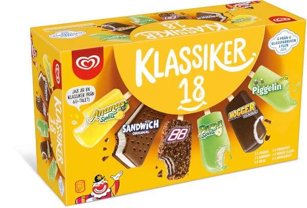 Glass Klassikerlåda 18-Pack, Fryst