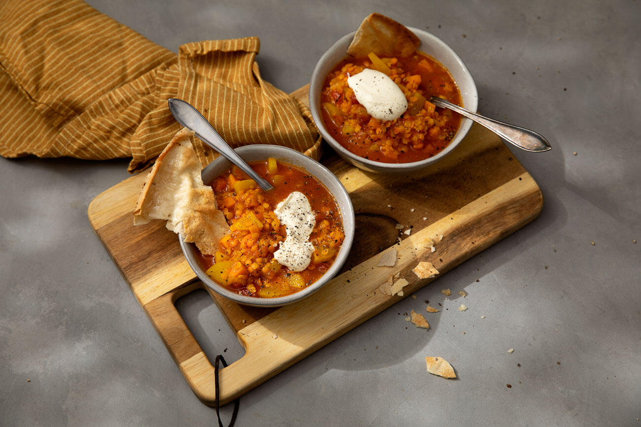 Linsgryta med saffran